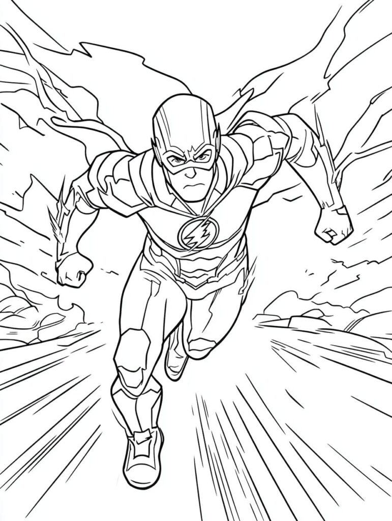 Flash Ausmalbilder: Das blitzschnelle Abenteuer des Superhelden ...