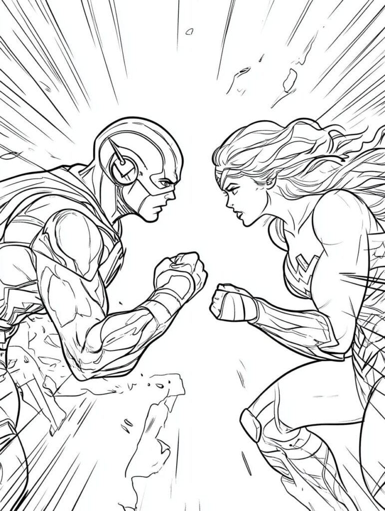 Flash Ausmalbilder: Das blitzschnelle Abenteuer des Superhelden ...