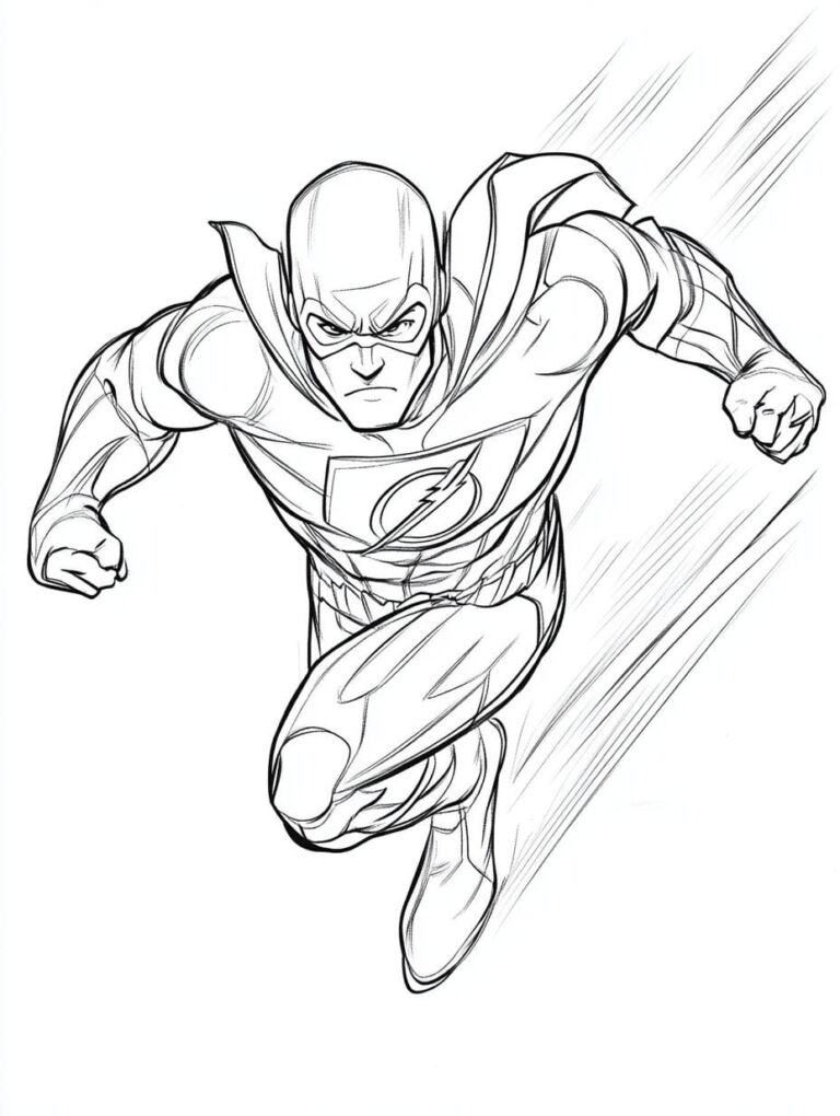 Flash Ausmalbilder: Das blitzschnelle Abenteuer des Superhelden ...
