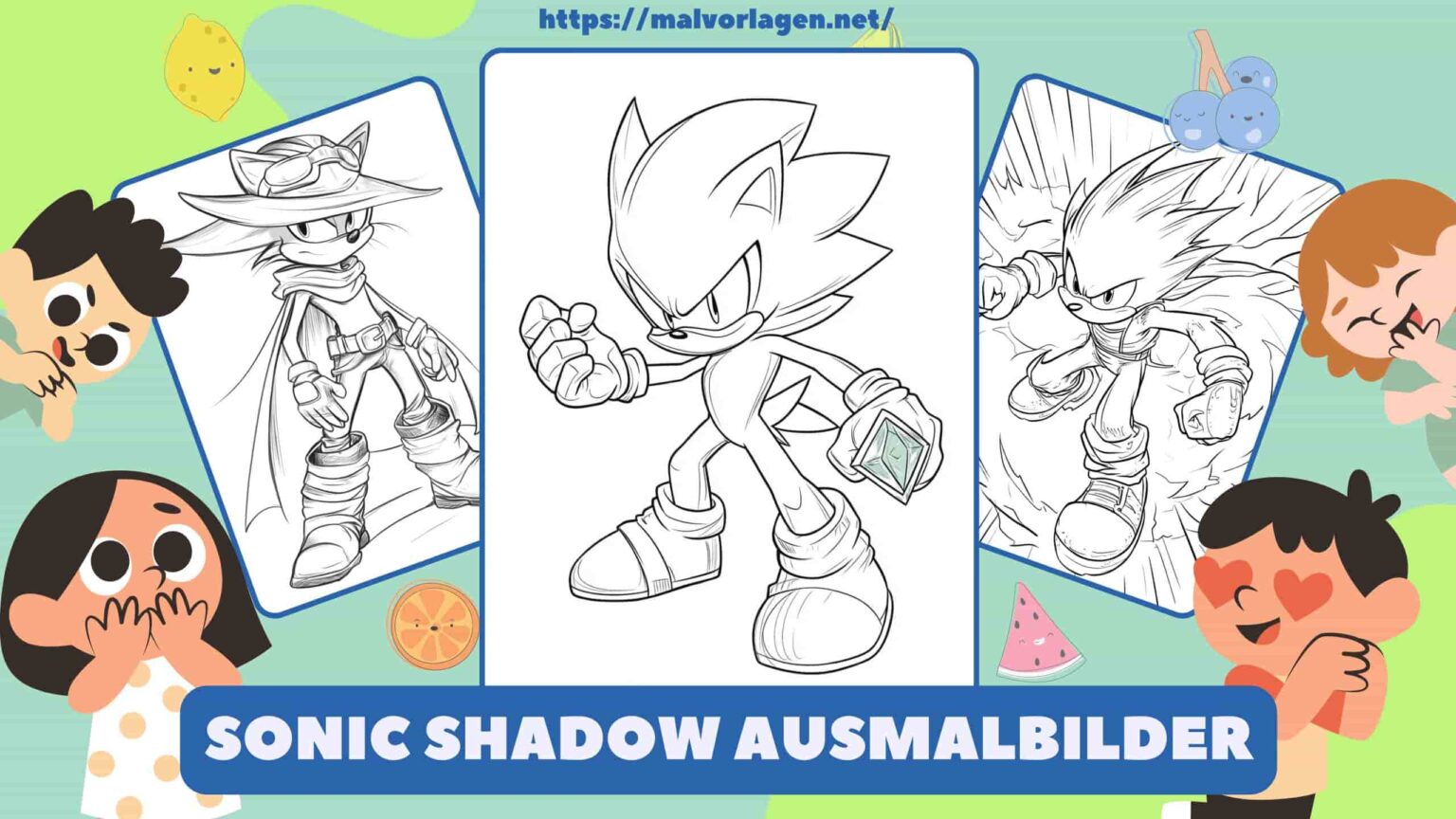 20 kostenlose Sonic Shadow Ausmalbilder für Kinder - Malvorlagen.net