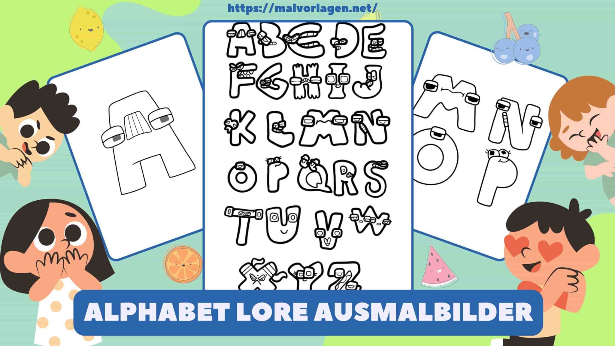 Alphabet Lore Ausmalbilder set kreative bildung für kinder - Malvorlagen.net