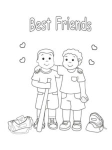 Ausmalbilder BFF Süße Freundschaftsmotive für Kinder - Malvorlagen.net