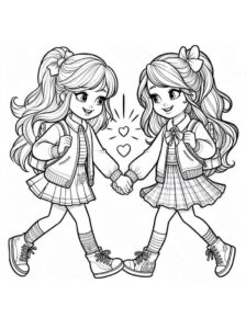 Ausmalbilder BFF Süße Freundschaftsmotive für Kinder - Malvorlagen.net