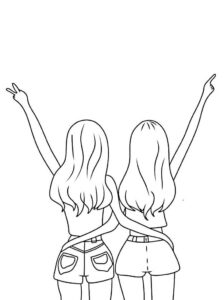 Ausmalbilder BFF Süße Freundschaftsmotive für Kinder - Malvorlagen.net