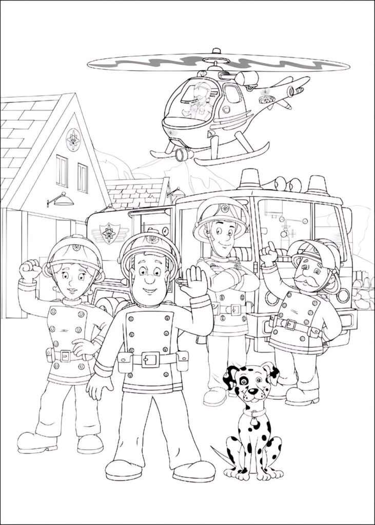 20 Ausmalbilder von Feuerwehrmann Sam und seinen Abenteuern ...