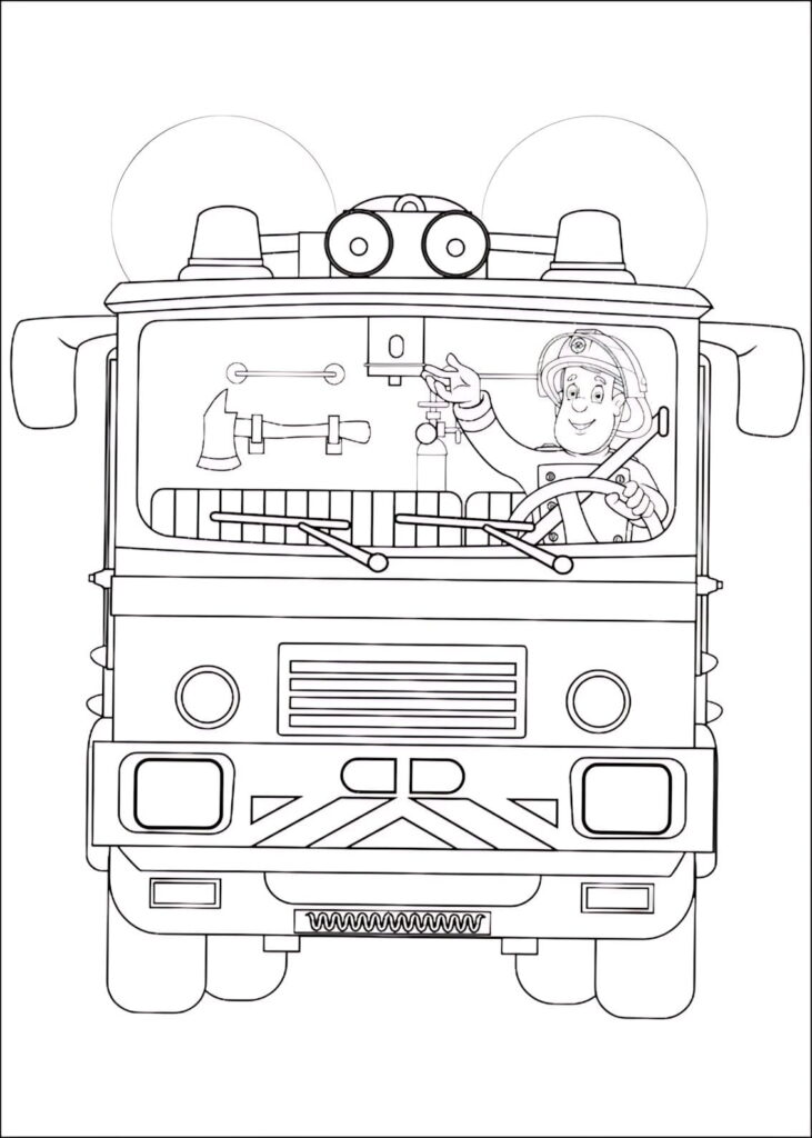 20 Ausmalbilder von Feuerwehrmann Sam und seinen Abenteuern ...